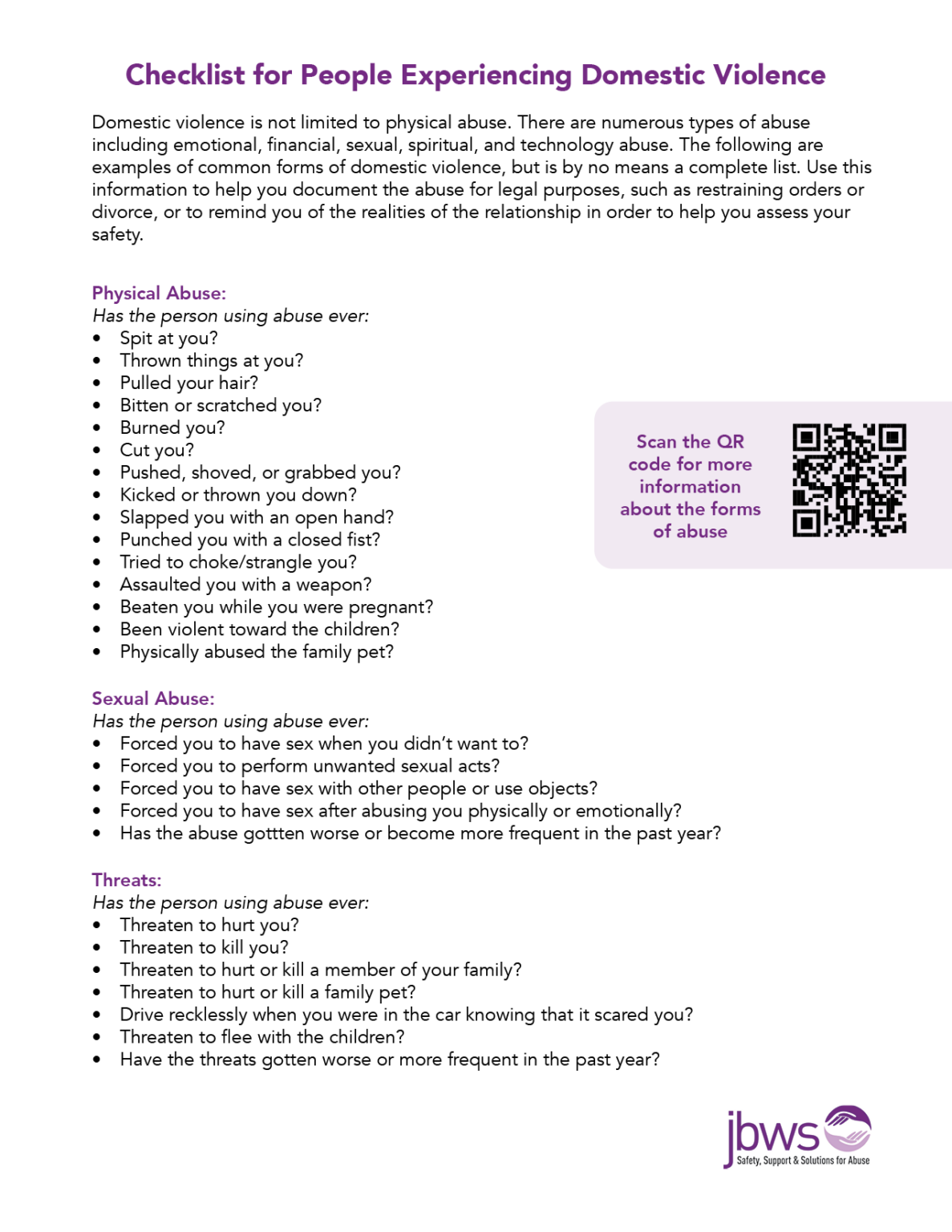 Helpful Domestic Violence Information