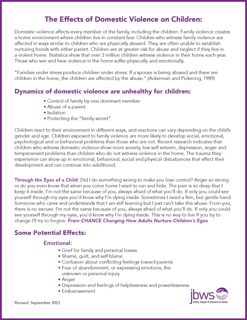Helpful Domestic Violence Information