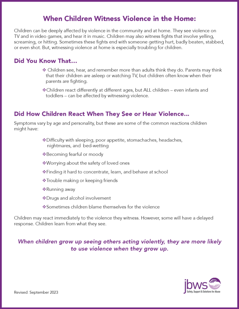 Helpful Domestic Violence Information
